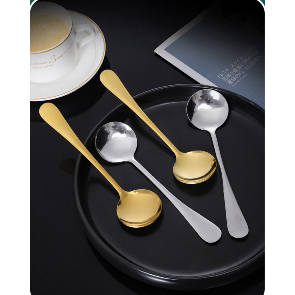 Jual SG Sendok Bulat Stainless Steel Anti Karat Sendok Korea Bulat Besi ...