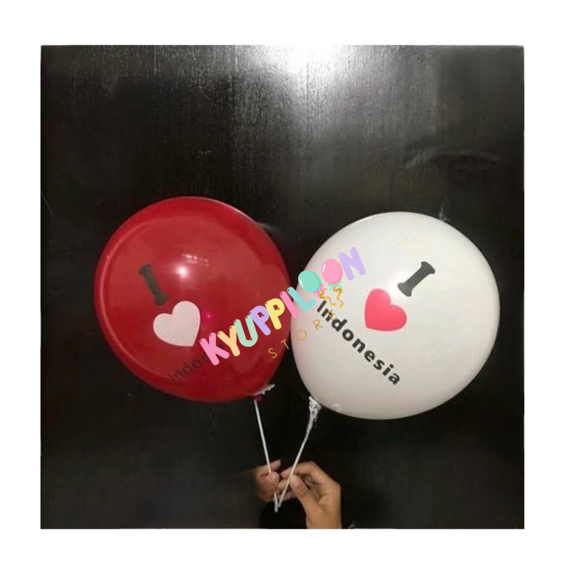 Jual [100pcs] Balon I love Indonesia Dirgahayu HUT RI 17 Agustus ...