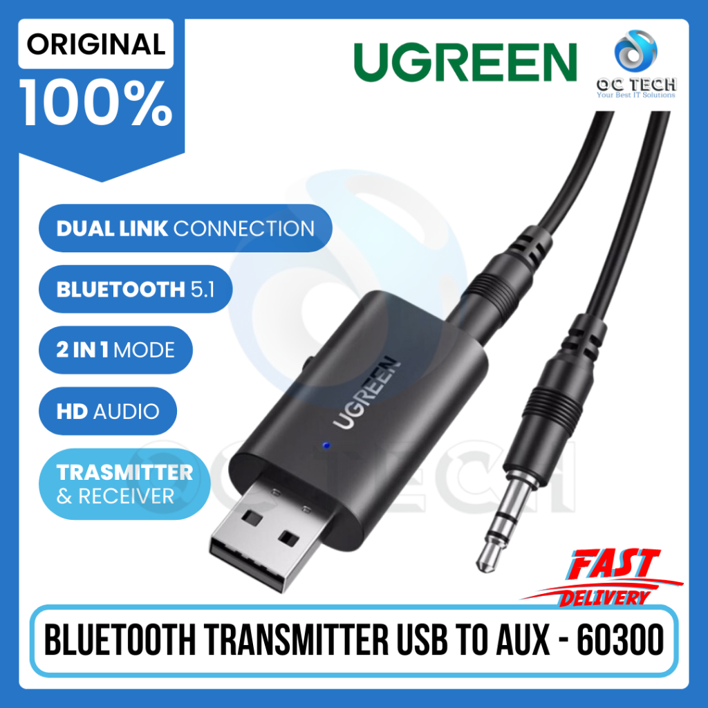 Jual UGREEN Bluetooth 5.1 Audio Receiver Transmitter 2 in 1 USB 2.0 To AUX 3.5MM Jack Ugreen ...