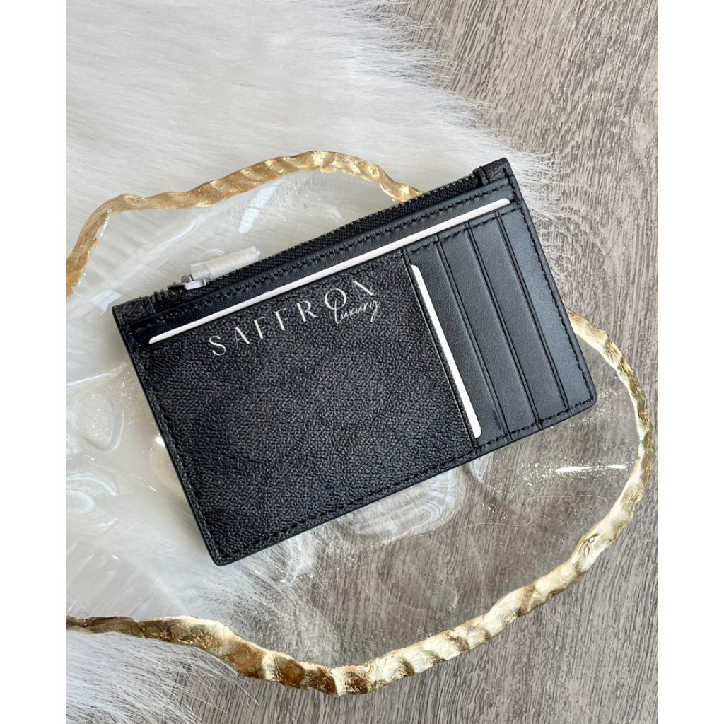 Jual Coach Zip Card Case In Signature Canvas / Black | Shopee Indonesia