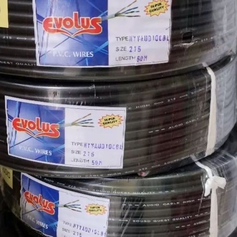 Jual Kabel listrik EVOLUS 2X1,5 50 meter Hitam isi 2 serabut | Shopee ...