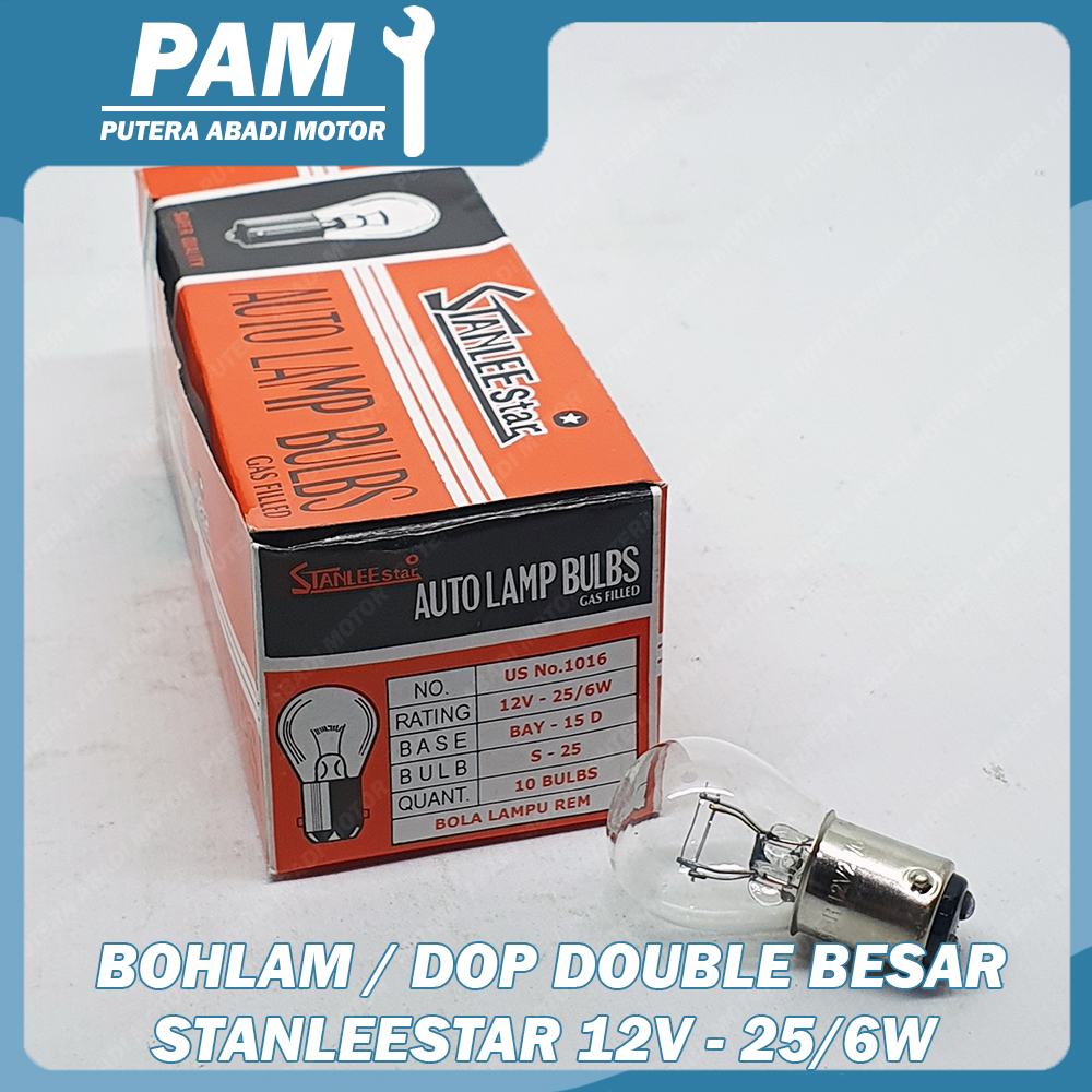 Jual Bohlam Dop Lampu Sein Rem 12V 25/6W STANLEESTAR No. 1016 | Shopee ...