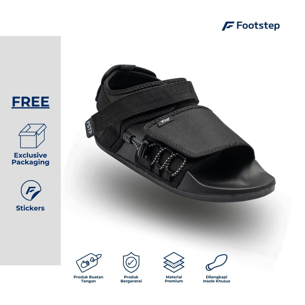 Jual Footstep Footwear Sendal pria Casual Alvero Full Black Original ...