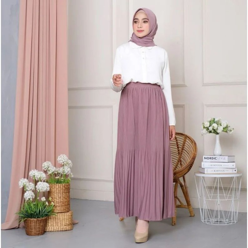 Jual Rok plisket lidi Premium / Rok Plisket Cabang Premium | Shopee Indonesia