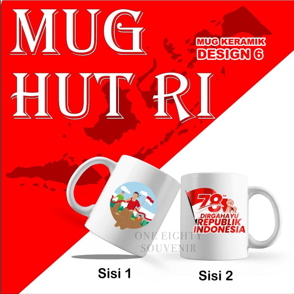 Jual Souvenir 17 Agustus Hadiah Lomba Mug Keramik 17 Agustusan HUT RI ...