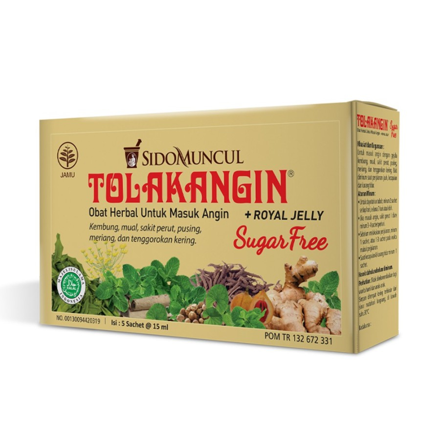 Jual TOLAK ANGIN Bebas Gula 5 Sachet SIDO MUNCUL ROYAL JELLY Sugar Free ...