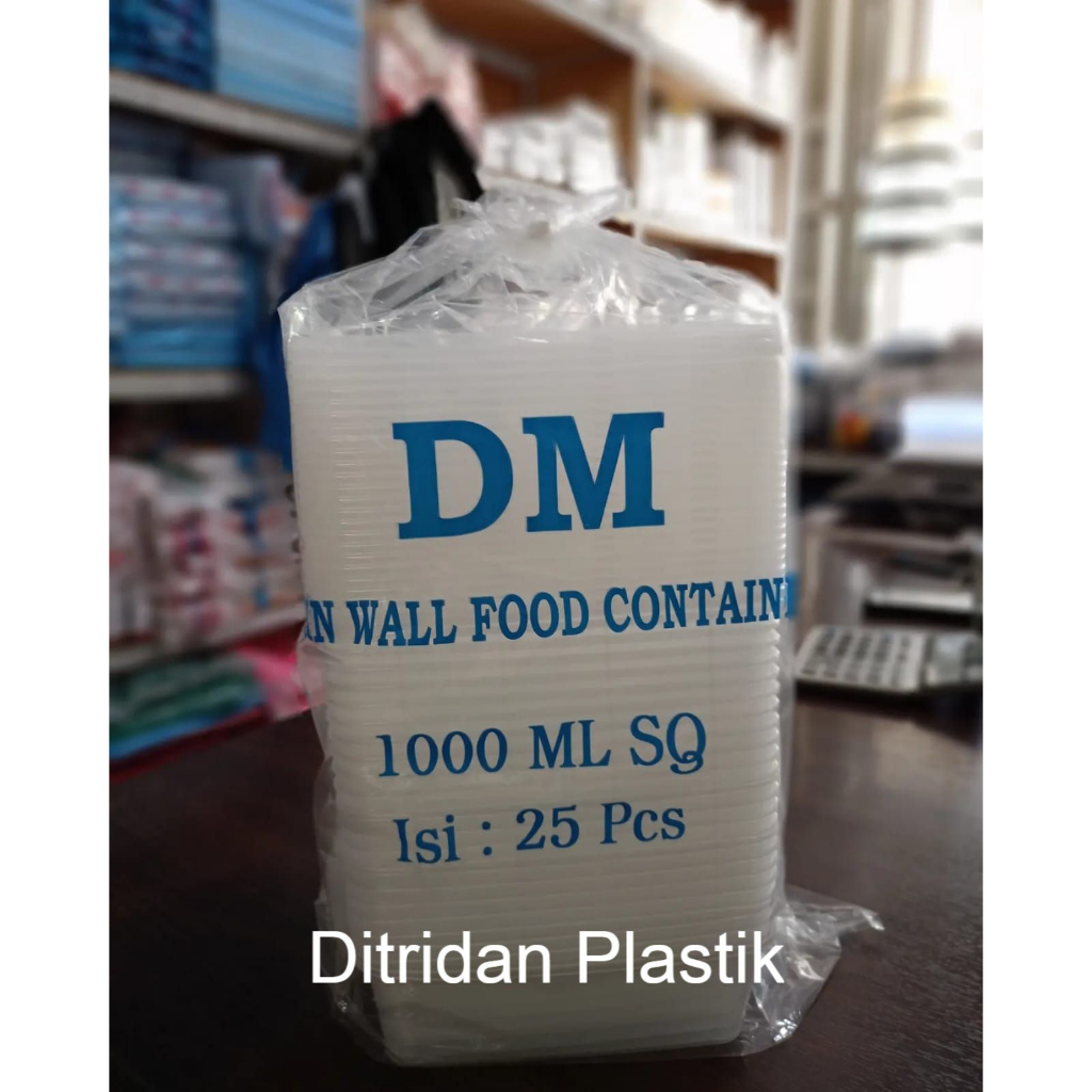 Jual Thinwall DM Cup Makanan Square Ukuran 1000ml,1500ml (25pcs ...