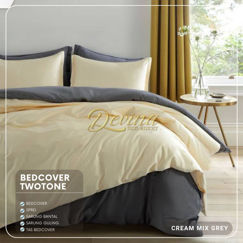 Jual Bedcover Set Two Tone Polos Selimut Bolak Balik ( Kombinasi Dua ...
