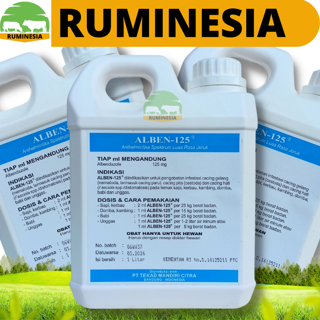 Jual OBAT CACING SAPI ALBEN 125 1 liter - Obat Cacing Sapi Kambing ...