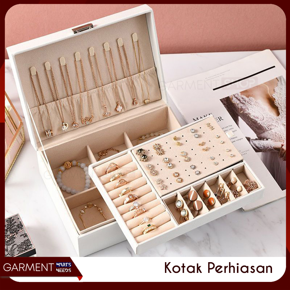 Jual PERCC - Kotak Perhiasan Besar Bagus Tempat Penyimpanan Box Organizer Aksesoris Emas Cincin ...