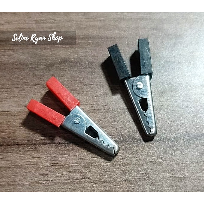 Jual 1 Pasang Penjepit Accu / Penjepit Aki / Jepit Buaya Merah Hitam ...