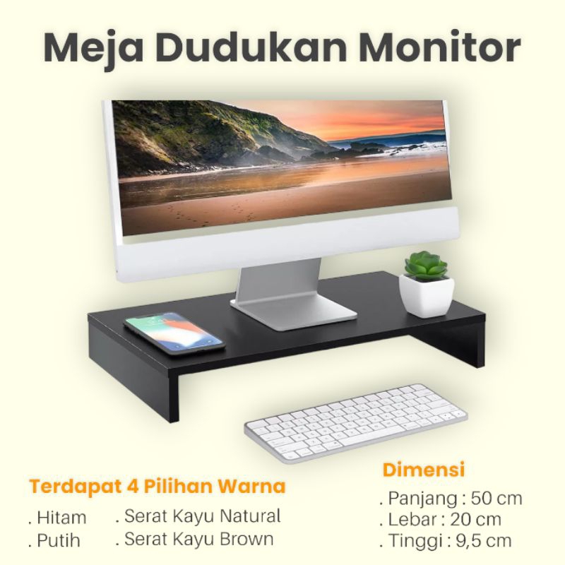 Jual Meja Kayu Stand Dudukan Monitor Laptop Komputer Minimalis Portable ...