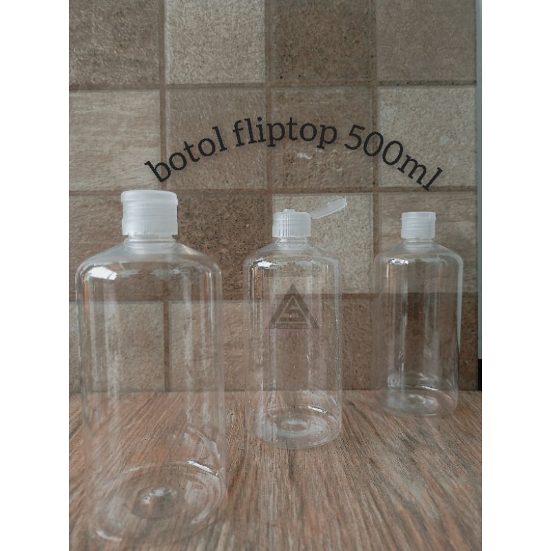 Jual botol kosong fliptop 500ml bening | Shopee Indonesia