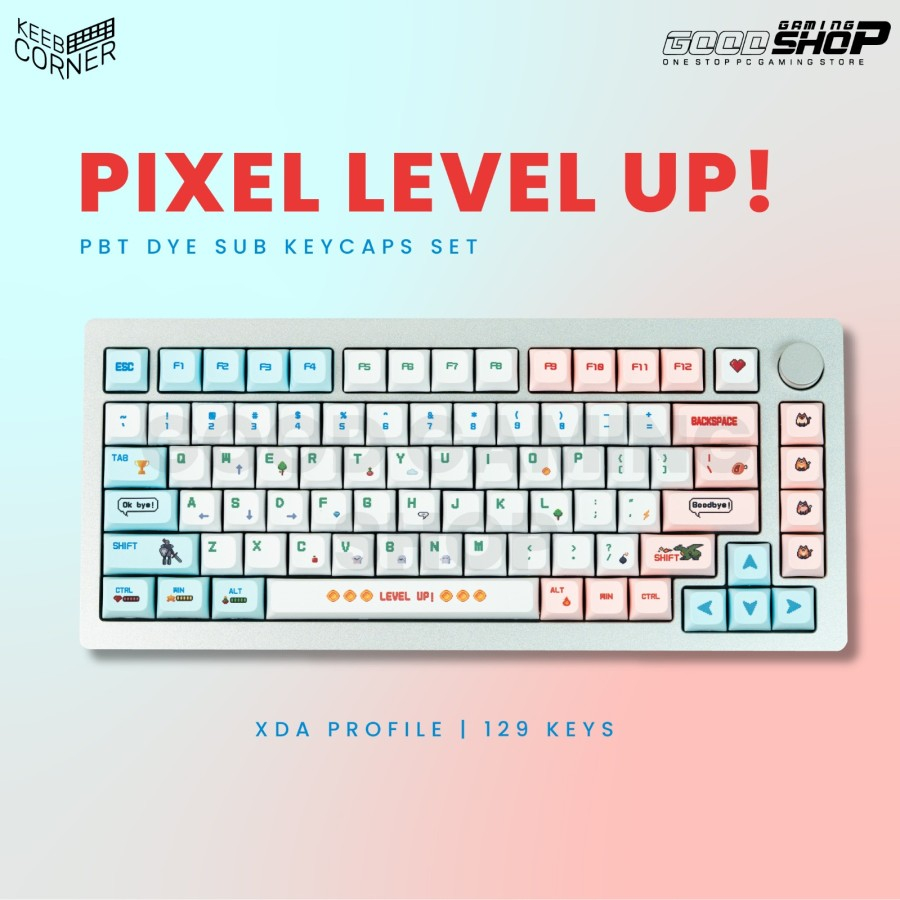 Jual KC Keycaps Pixel Level Up XDA 133 Keys | Shopee Indonesia
