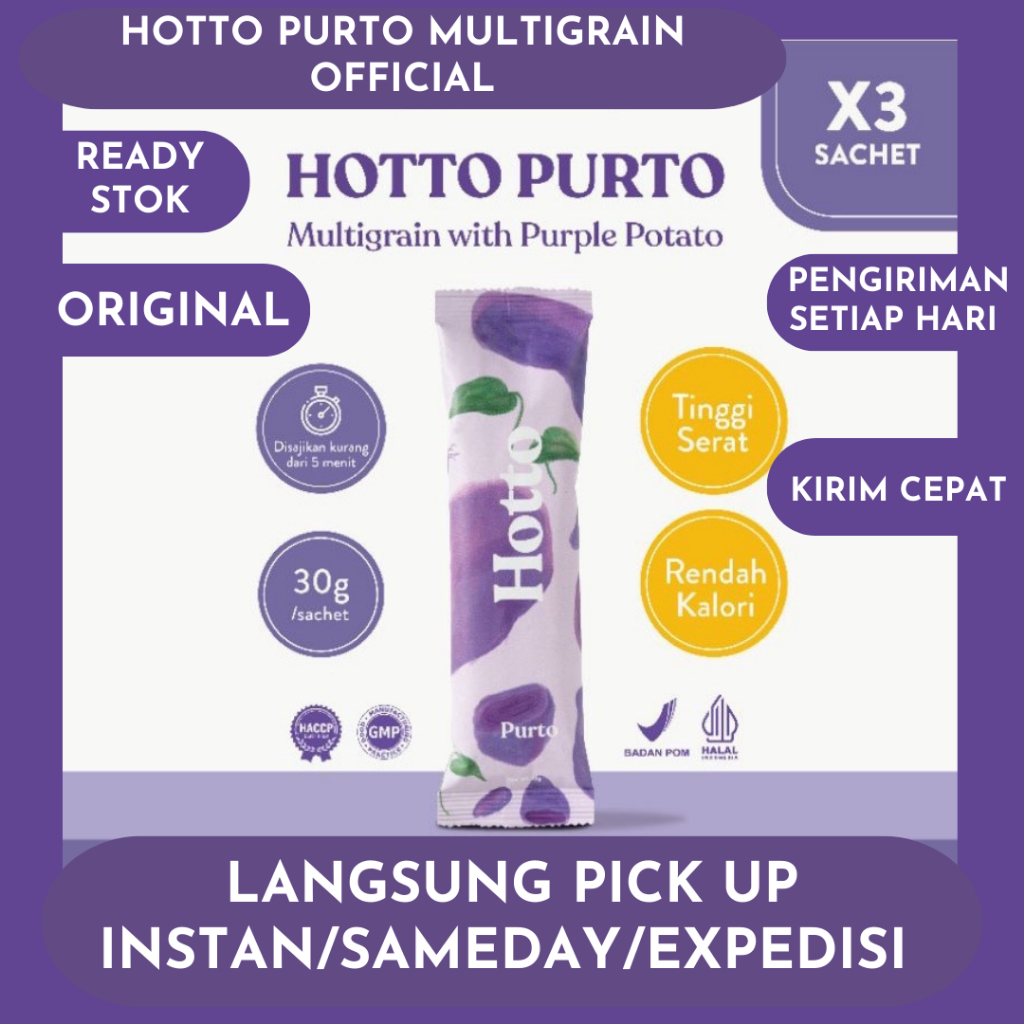 Jual Hotto Purto Multigrain with Purple Potato 3 Sachet | Shopee Indonesia