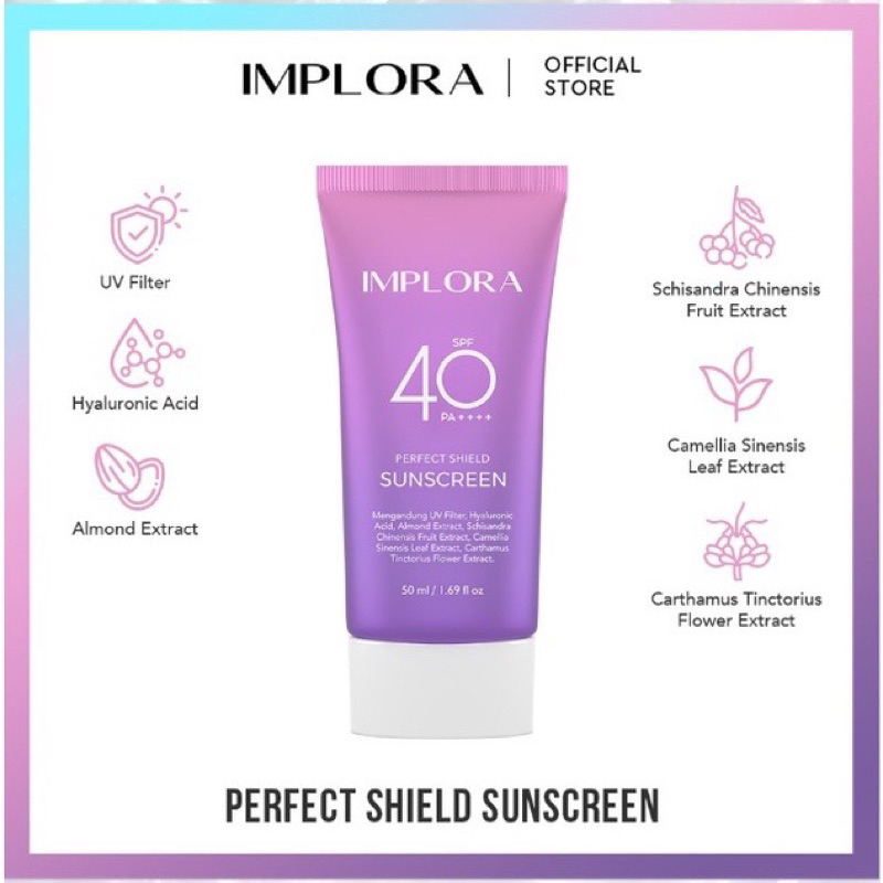 Jual Implora Perfect Shield Sunscreen Spf40 PA++++ 50ml | Shopee Indonesia