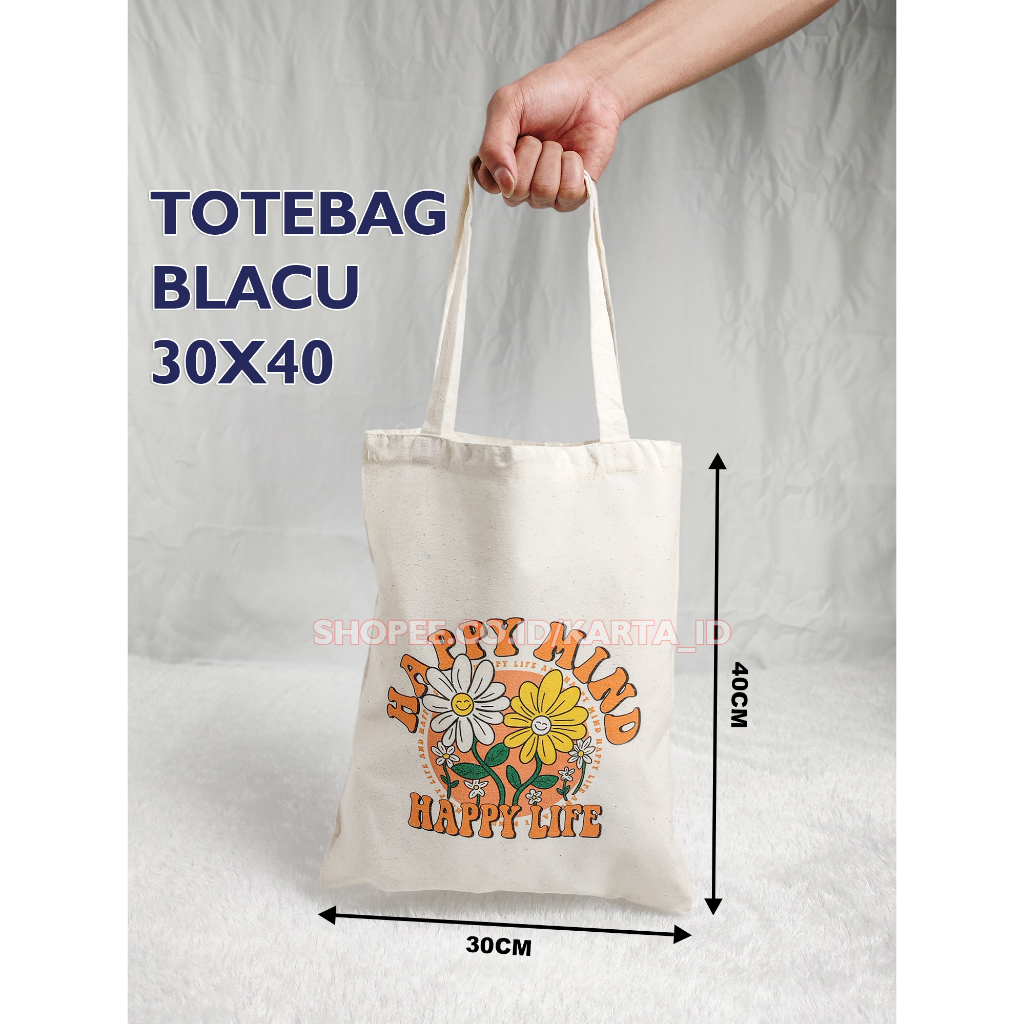 Jual ToteBag Custom Resleting Tas Tote bag Canvas Bisa Custom Nama Gambar Full Warna Bebas ...