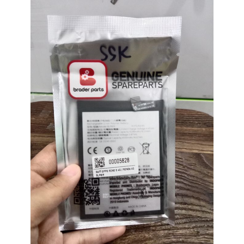 Jual BATRE OPPO RENO 5 4G/RENO 6 4G / BLP819 ORIGINAL BRADERPARTS ...