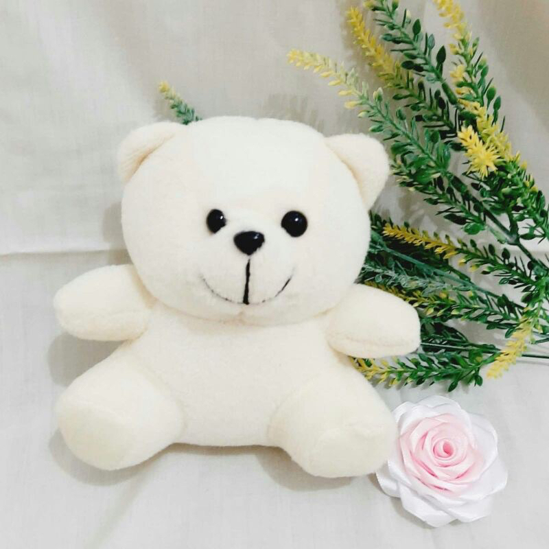Jual boneka mini 15cm teddy bear cream | Shopee Indonesia