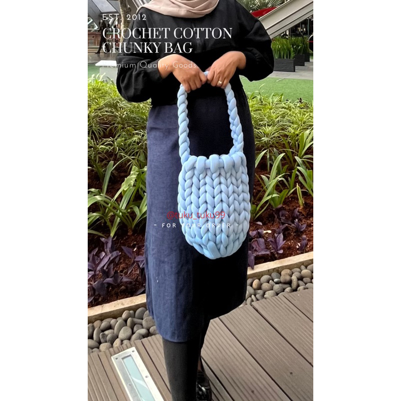 Jual READY Crochet Cotton Chunky Bag ( 1 )/ Tas Wanita / Tas tangan ...