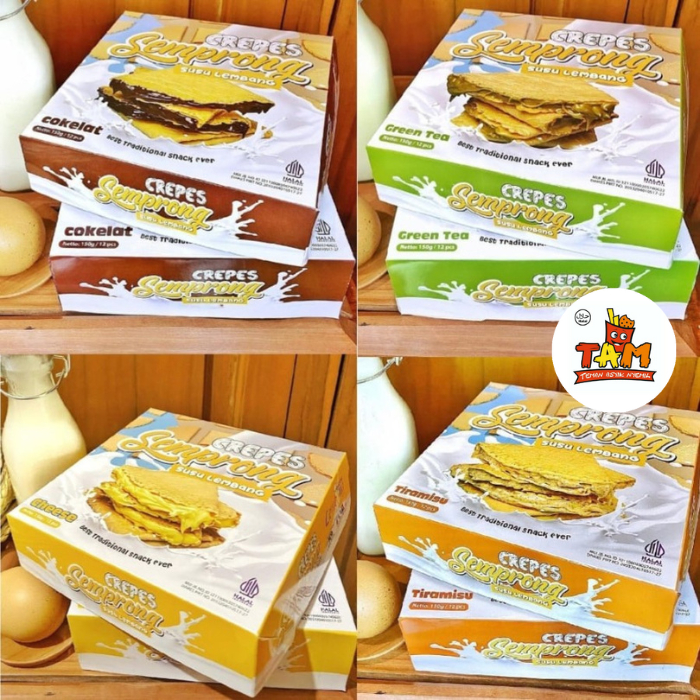 Jual Kue Crepes Semprong Susu Lembang (isi 12 pcs) - Tam Snack | Shopee ...