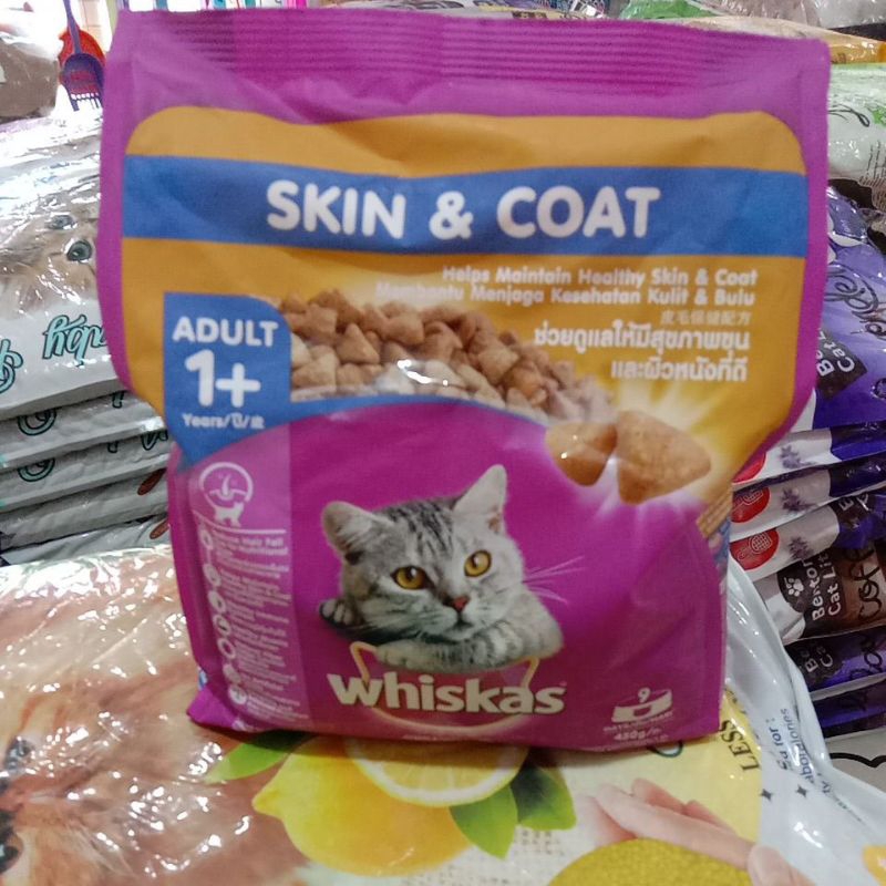Jual Whiskas Adult Cat Skin & Coat Makanan Kucing Kering 450gr | Shopee ...