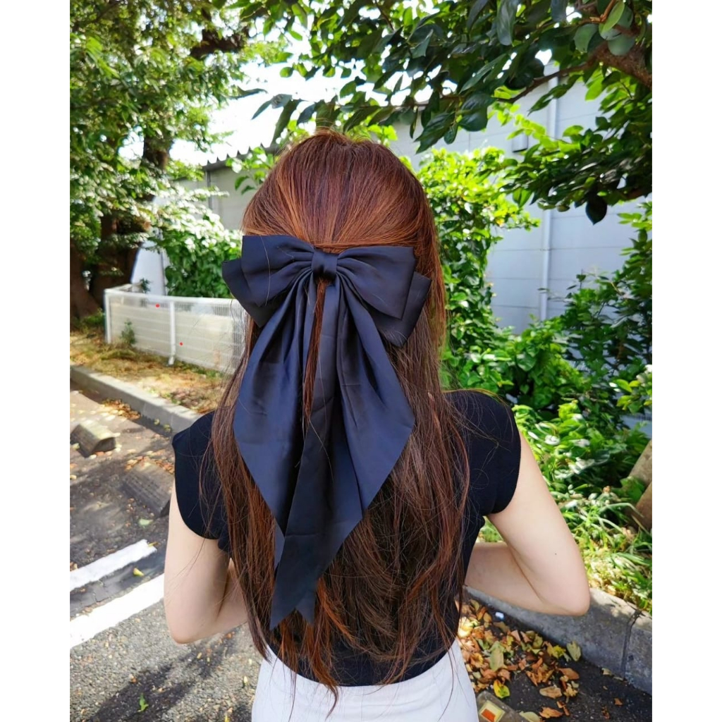 Jual AC074 Jepit Rambut Pita Besar Panjang Ribbon Silk Satin Hairclip ...