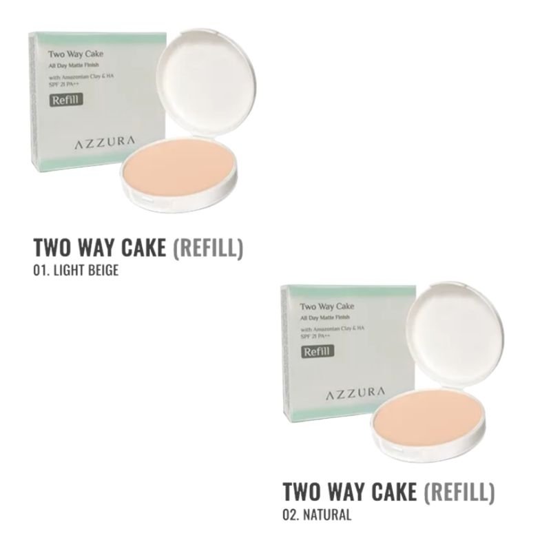 Jual AZZURA All Day Matte Finish Two Way Cake Refill 12gr. | Shopee ...