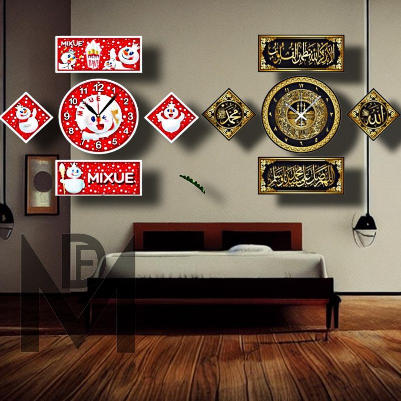 Jual Jam Dinding Kaligrafi Karakter | Jam Unik | Jam Kaligrafi | Jam ...