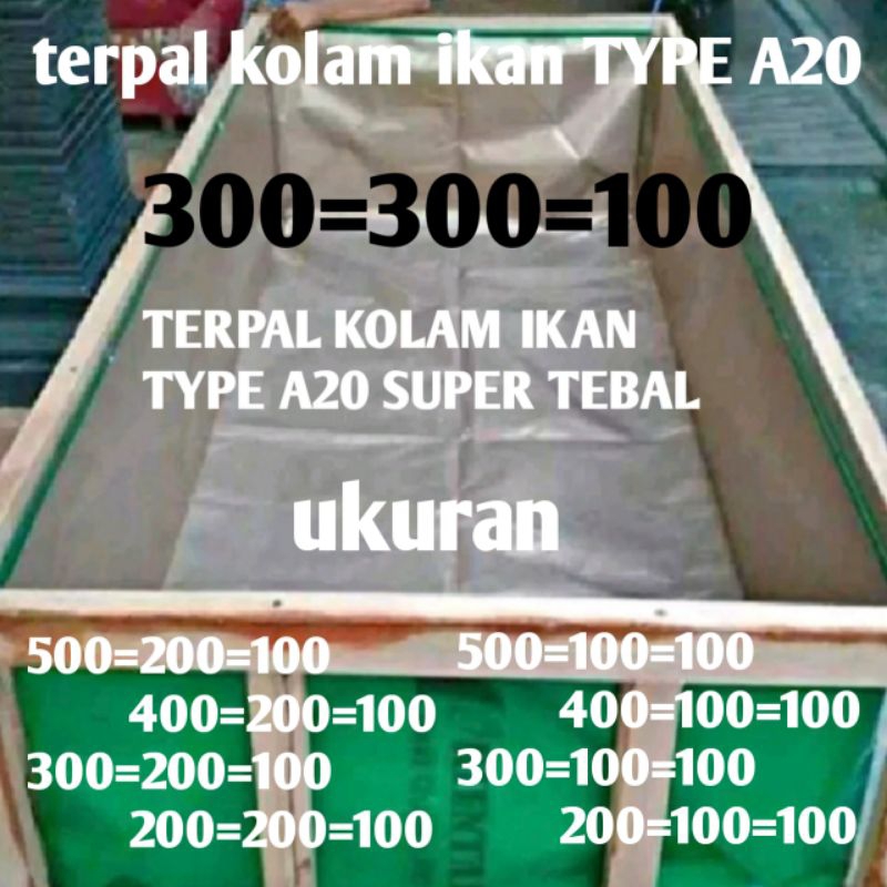 Jual KOLAM TERPAL IKAN TYPE A20 SUPER TEBAL 300×300×100 | Shopee Indonesia