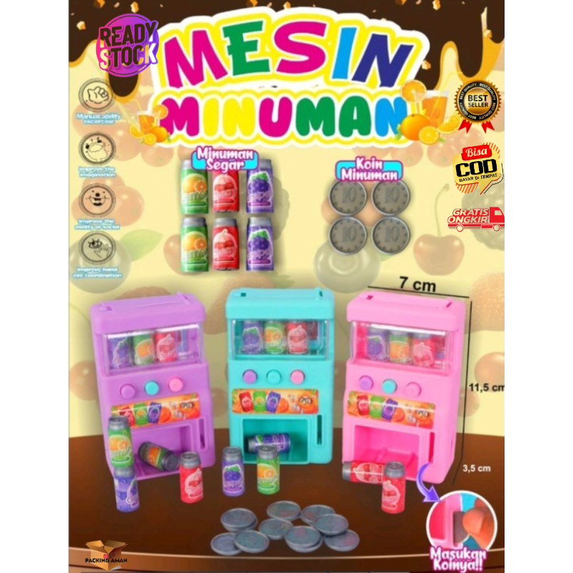 Jual Mainan Anak Mesin Minuman Soda Otomatis / Mini Vending Machine ...