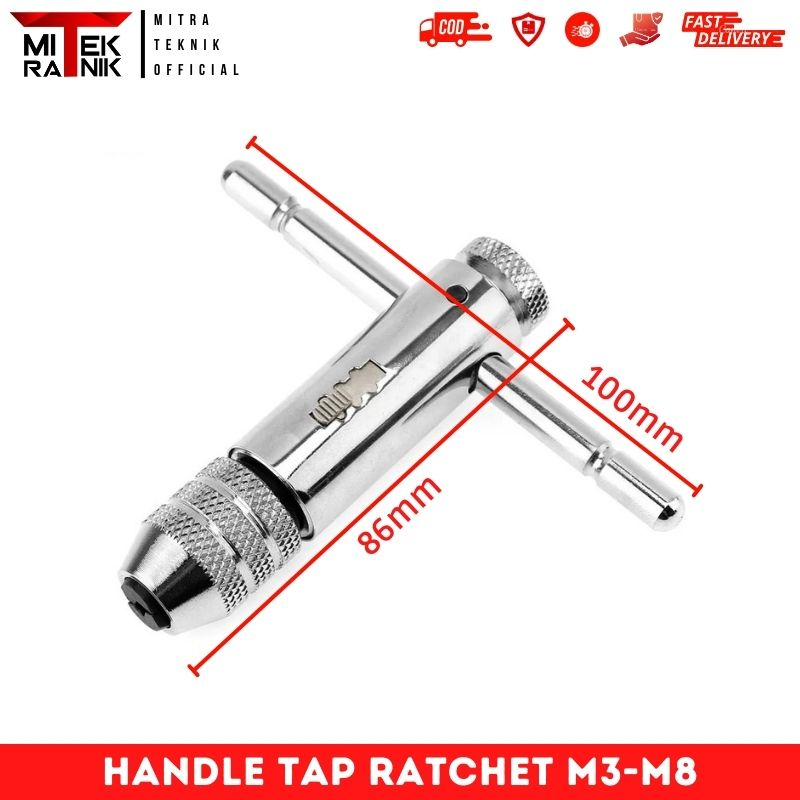 Jual T Handle Ratchet Gagang Handle Tap Tap M3 - M8 | Shopee Indonesia