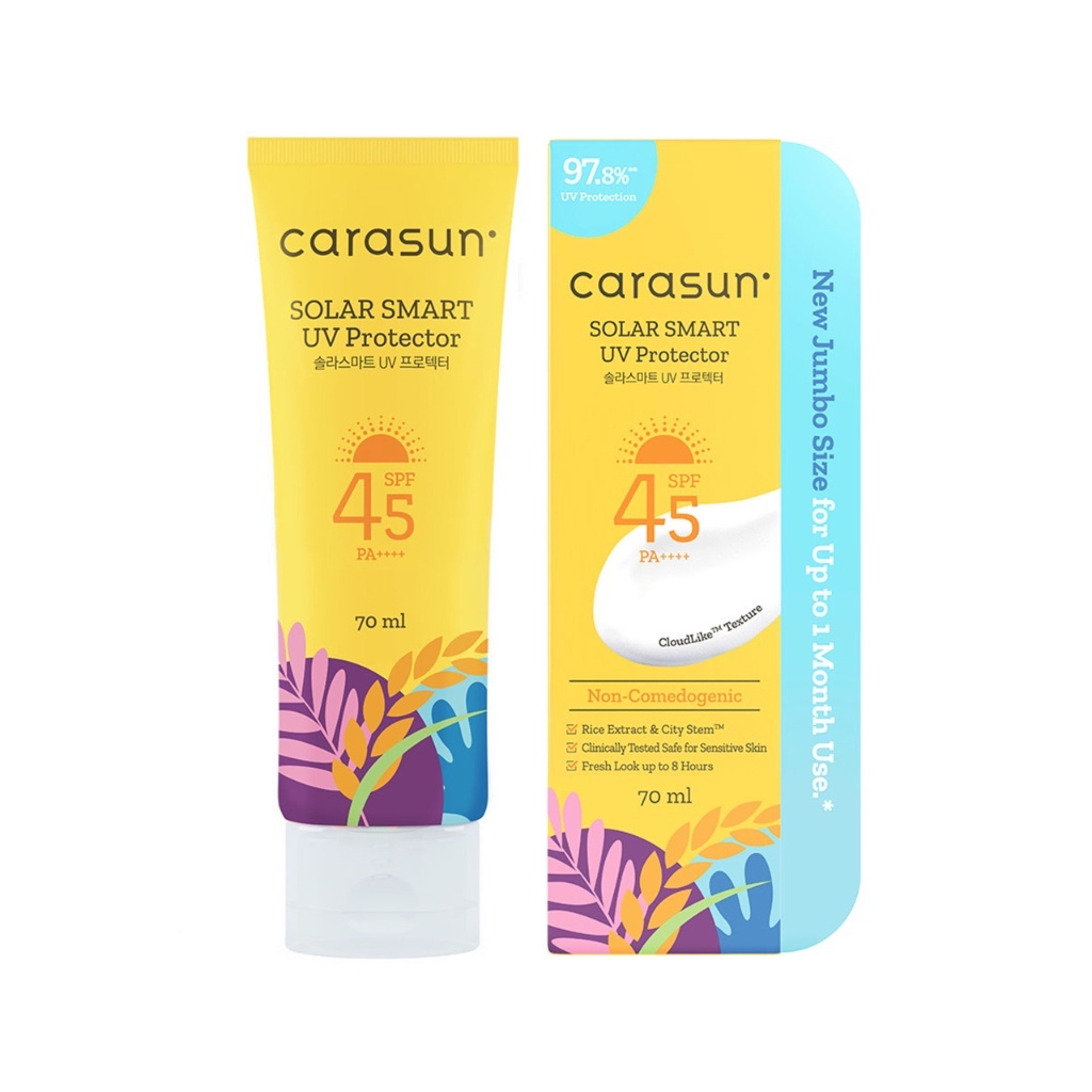 Jual CARASUN Solar Smart UV Protector Spf 45 PA++++ 70 ml | Shopee Indonesia