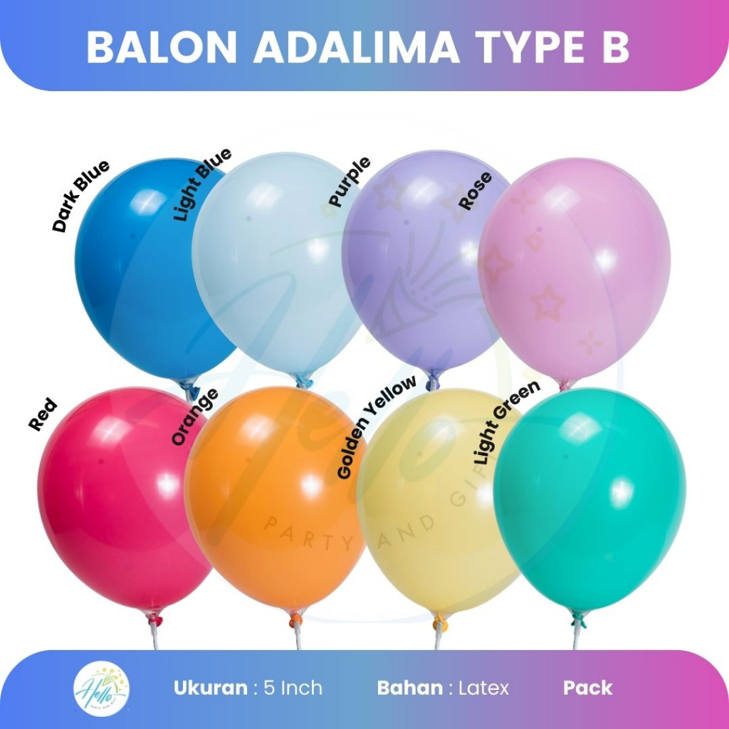 Jual BALON ADALIMA 5 INCH / BALON LATEX 5 INCH / BALON PASTEL 5 INCH ...