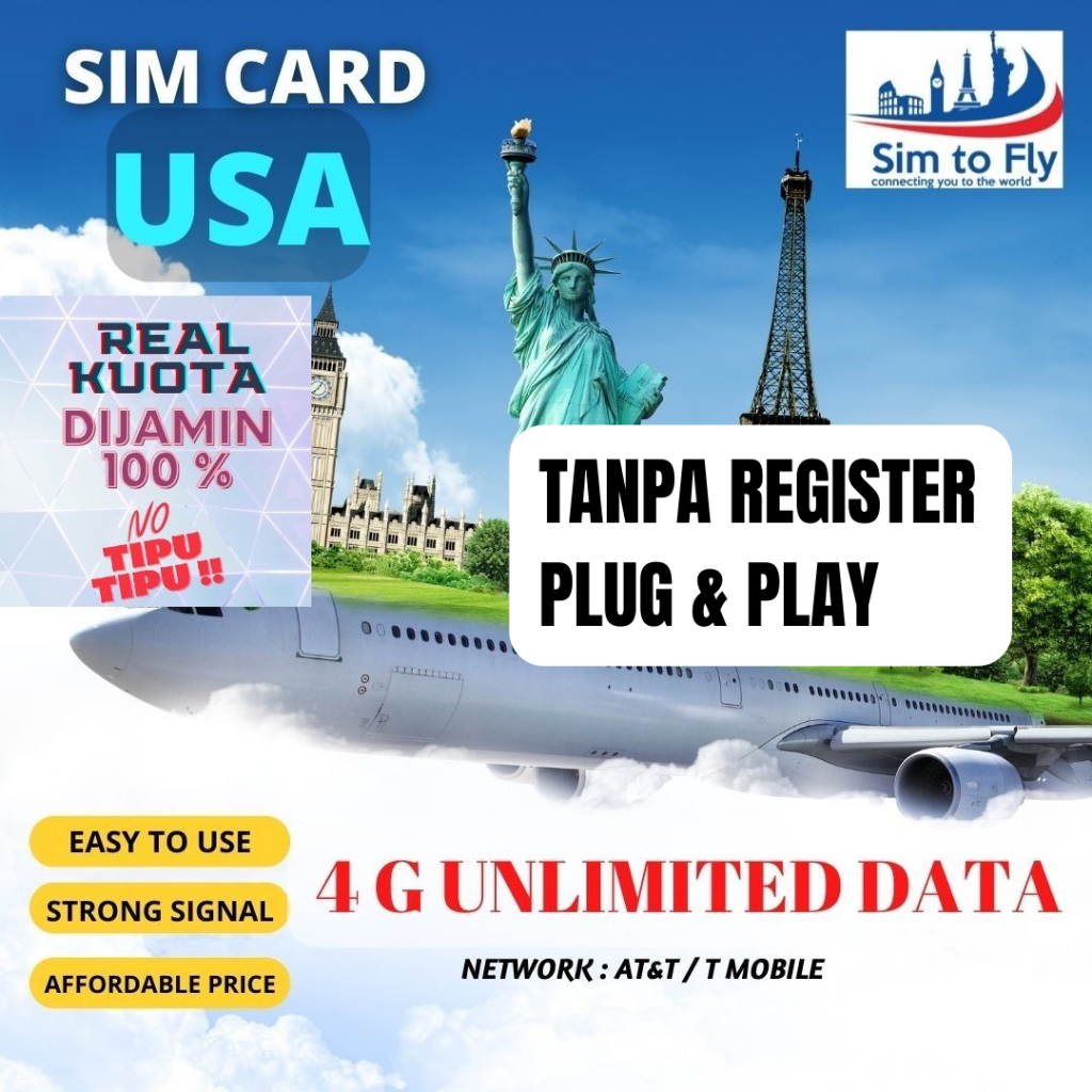 Jual SIM CARD USA UNLIMITED DATA | Shopee Indonesia