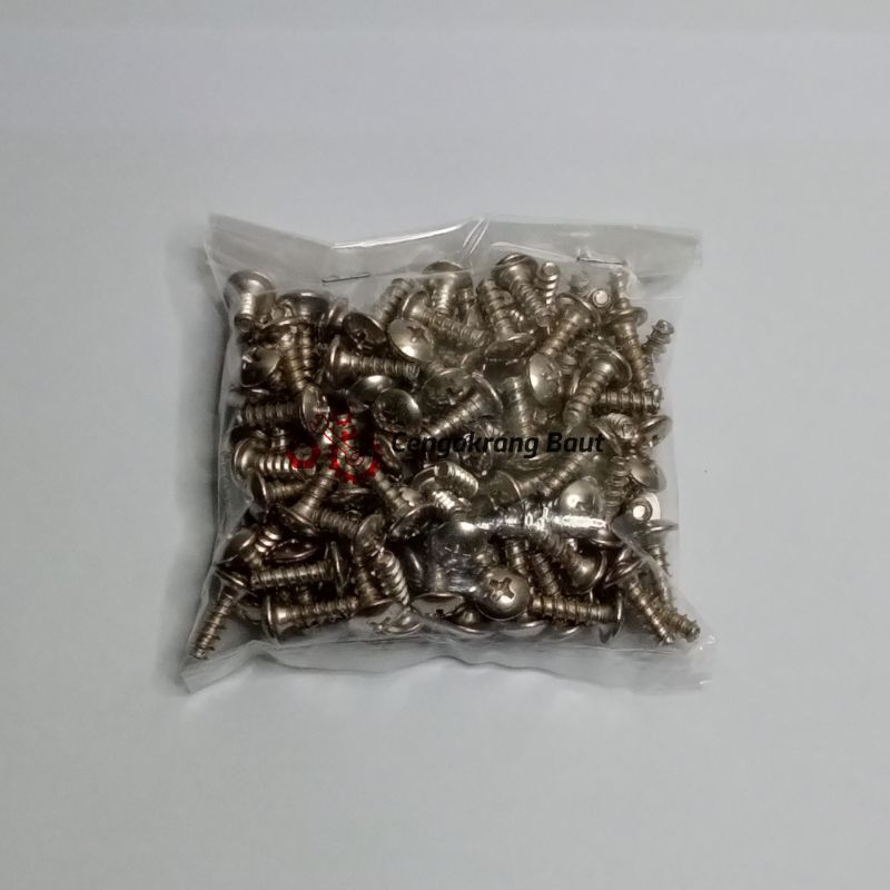 Jual 1pak baut cacing yamaha 5x16 chrome / baut cacing yamaha chrome ...