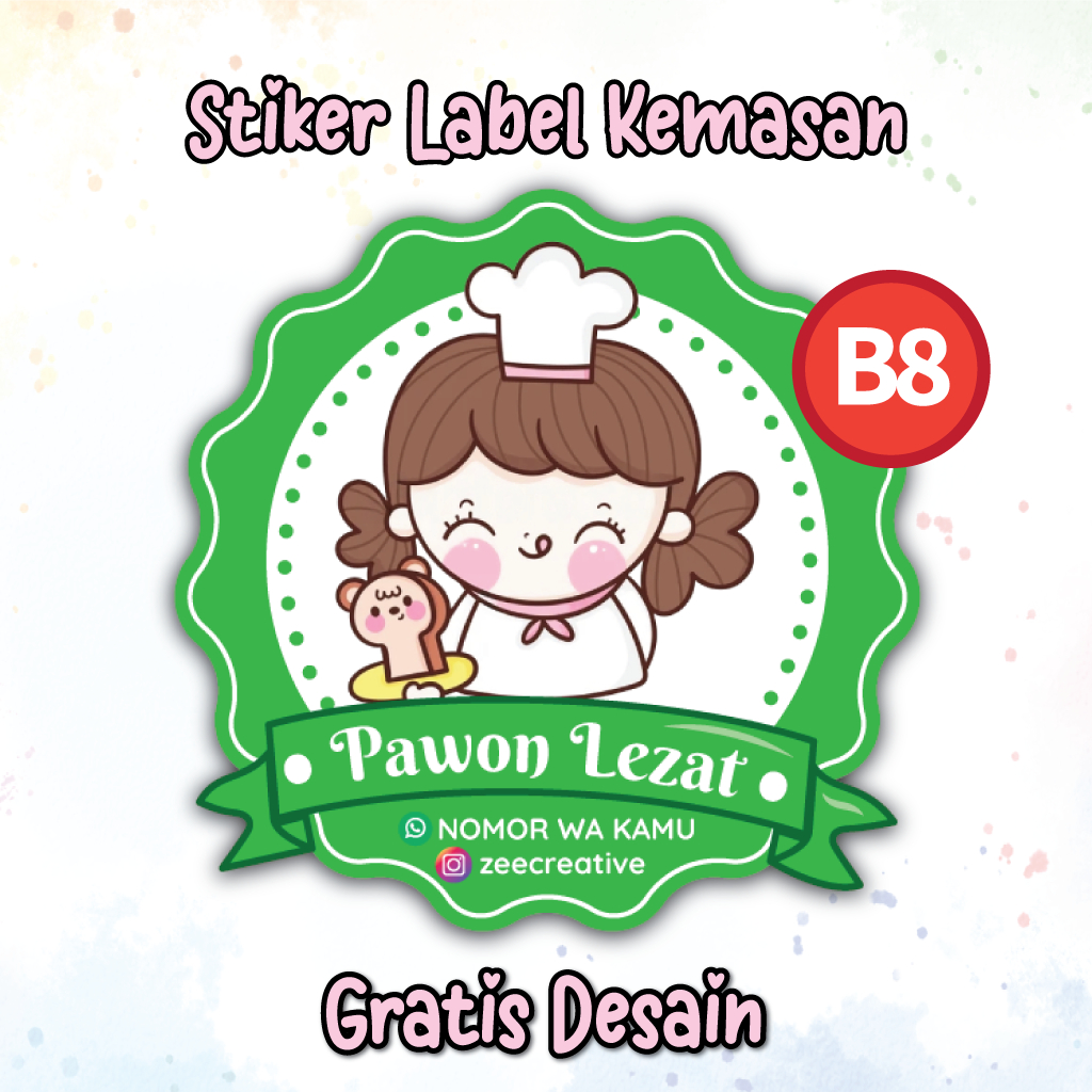 Jual Stiker Label Makanan Custom Logo Gratis Desain | Shopee Indonesia
