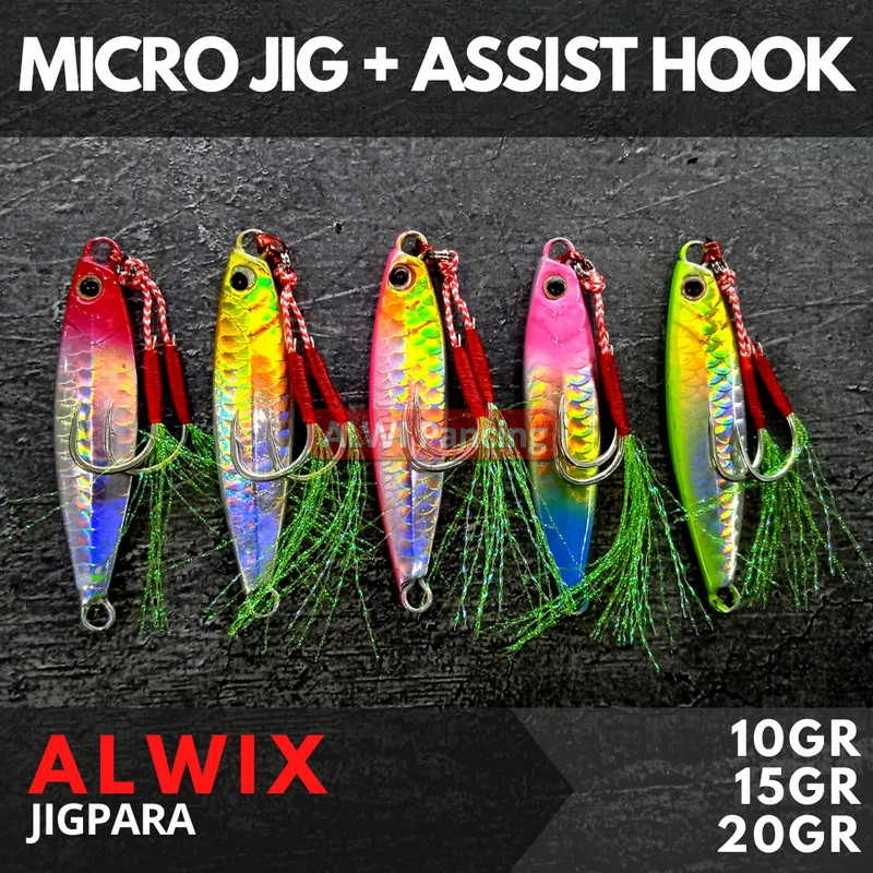 Jual ALWIX Metal JIG + Assist Hook JIGPARA 10gr 15gr 20gr ~ Micro Metal Jig UL UV Killer NON GID ...