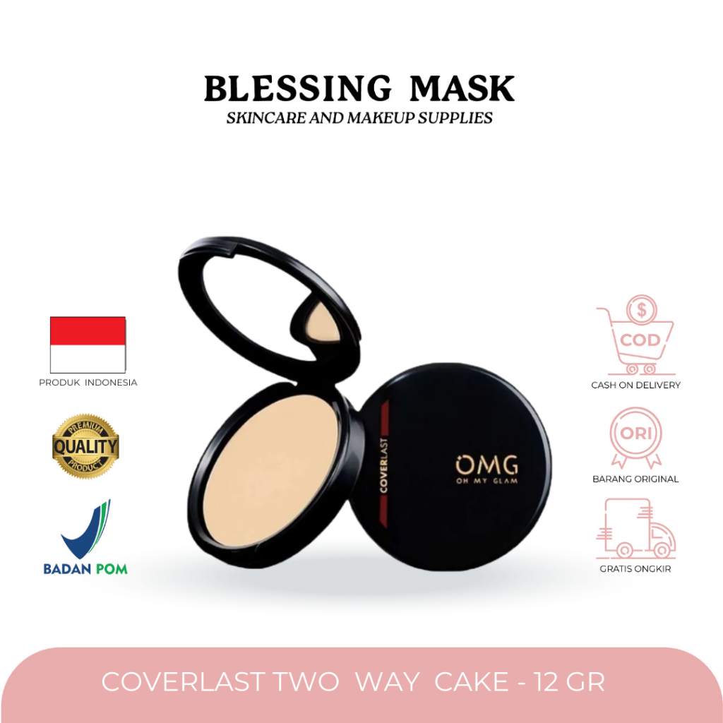 Jual OMG Oh My Glam Coverlast Two Way Cake 12 g - Bedak Padat Kontrol ...