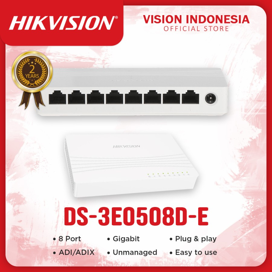 Jual HIKVISION SWITCH HUB GIGABIT 8PORT DS-3E0508D-E ORIGINAL HIKVISION ...