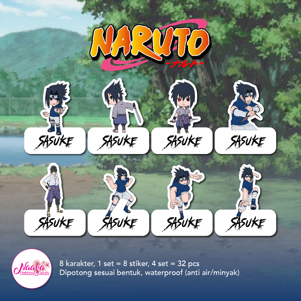 Jual STIKER LABEL BUKU BERDIRI CUSTOM NAMA ANAK - NARUTO (SASUKE UCHIHA ...