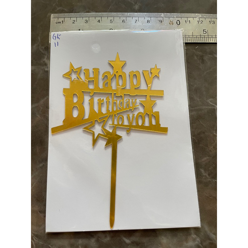 Jual topper HBD ukuran sedang akrilik | Shopee Indonesia