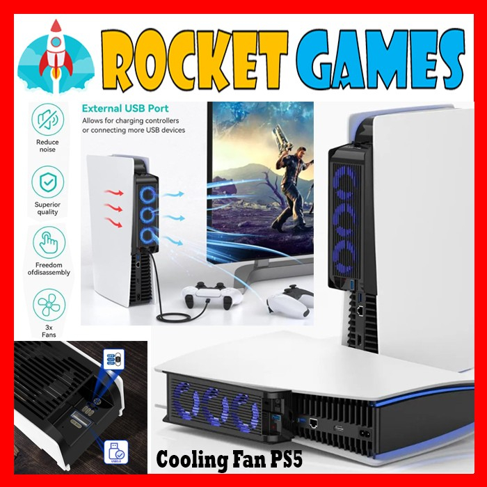 Jual IINE Cooling Fan PS5 Triple High Speed Mute Cooler With USB Port L549 | Shopee Indonesia
