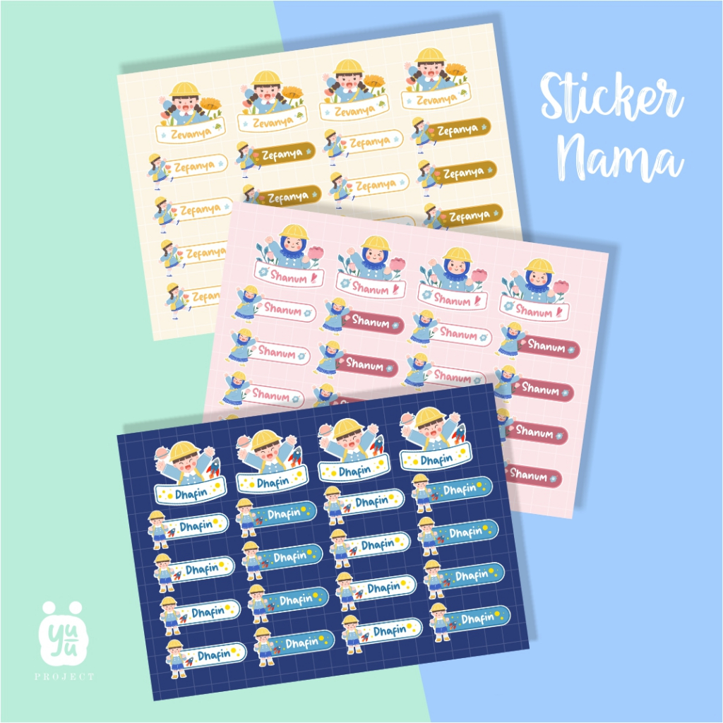 Jual STIKER NAMA AESTETIK FREE CUSTOM | STICKER LABEL BUKU AESTHETIC ...