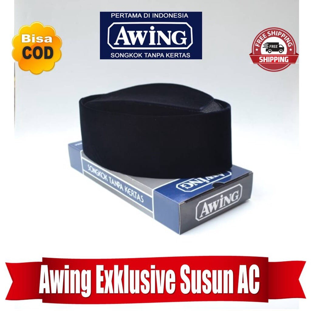 Jual Songkok Awing Susun AC Exclusive Songkok Hitam Terbaik Peci ...