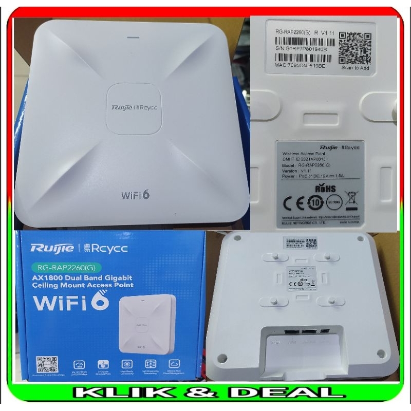 Jual ruijie rg-rap 2260(G) reyee wifi 6 access point dual band gigabit ...