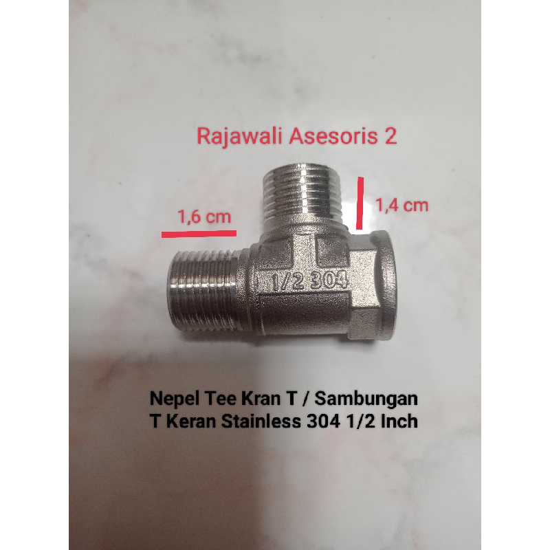 Jual Nepel Tee Kran T / Sambungan T Keran Stainless 304 1/2 Inch ...