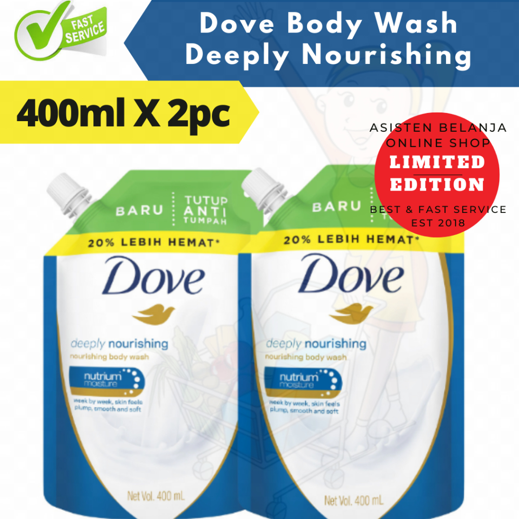 Jual DOVE Deeply Nourishing Body Wash Refill 400 825 850 ml 400ml 825ml ...