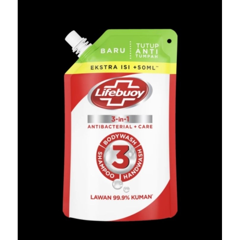 Jual Lifebuoy 3-in-1 Body Wash Shampoo Handwash Refill 450ml | Shopee ...