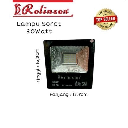 Jual LAMPU SOROT LED 30 WATT PUTIH ROLINSON IP66 Lampu tembak LED 30 watt FLO | Shopee Indonesia